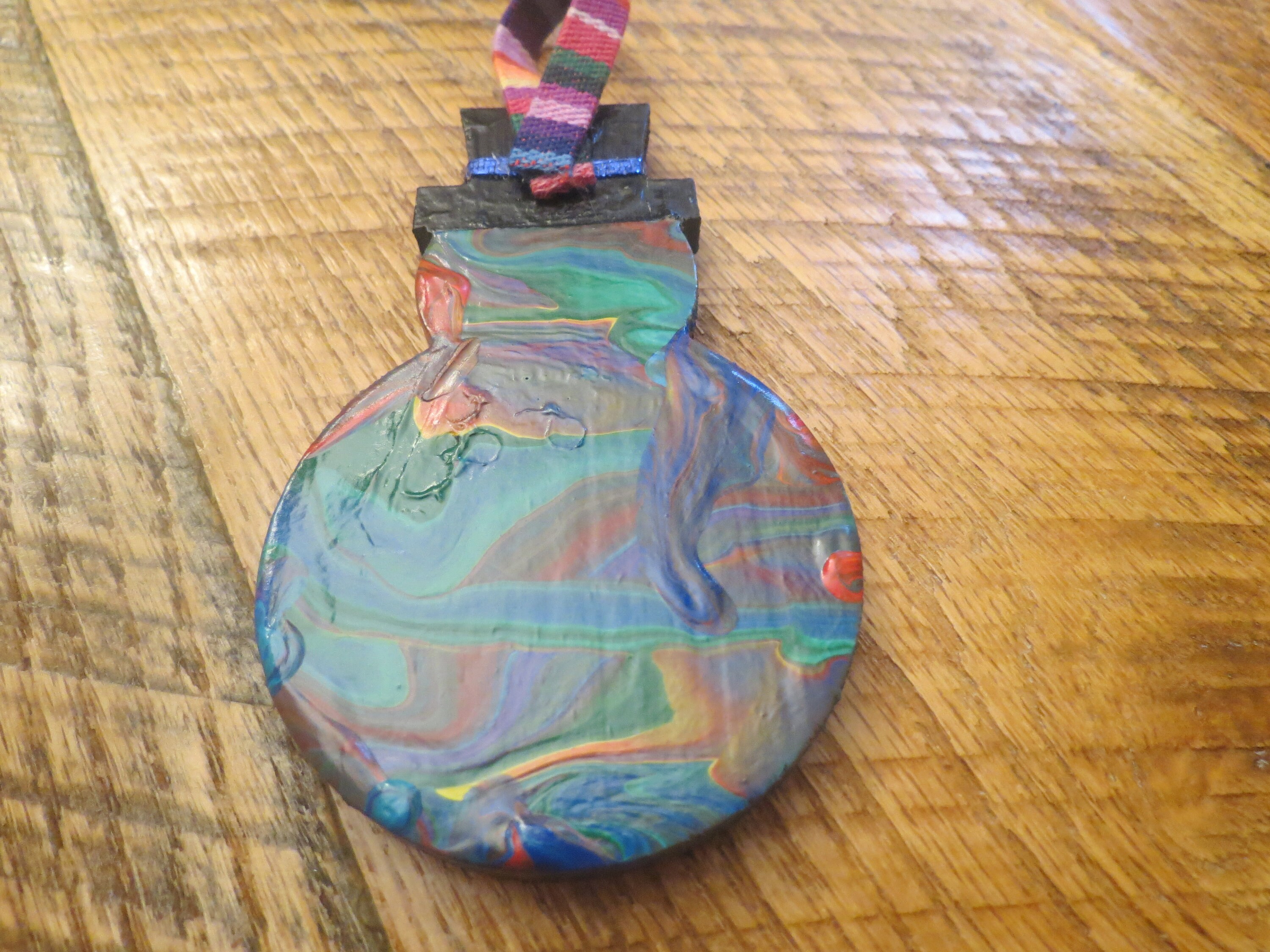 Snowman Ornament Wood Acrylic Pour Psychedelic Rainbow - Etsy