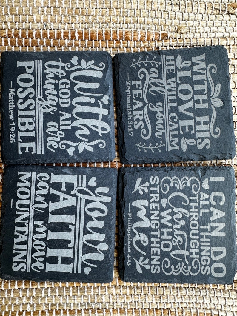 Faith Coasters/slate Coasters/coasters - Etsy