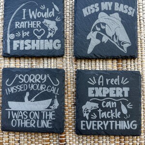 Fishing Coasters/slate Coasters/fun Coasters - Etsy