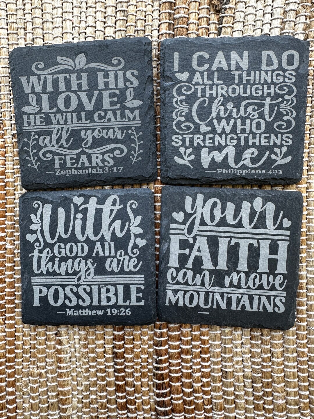 Faith Coasters/slate Coasters/coasters - Etsy
