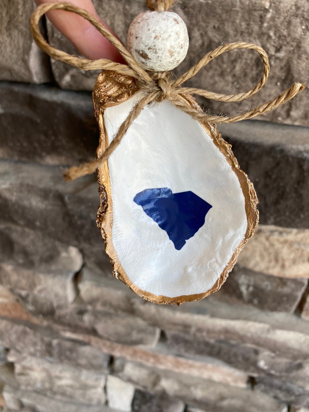 South Carolina Oyster Shell, Christmas Ornament, Coastal Christmas ...