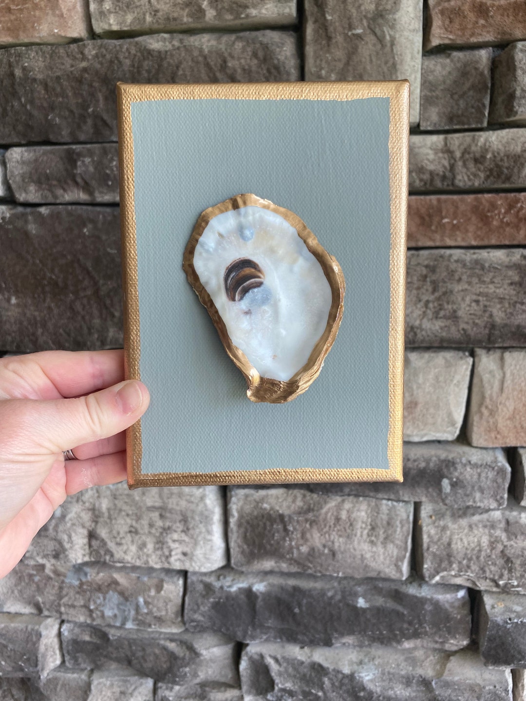Oyster Shells on Canvas, 5 X 7 Oyster Shell Canvas Wall Art , Coastal ...