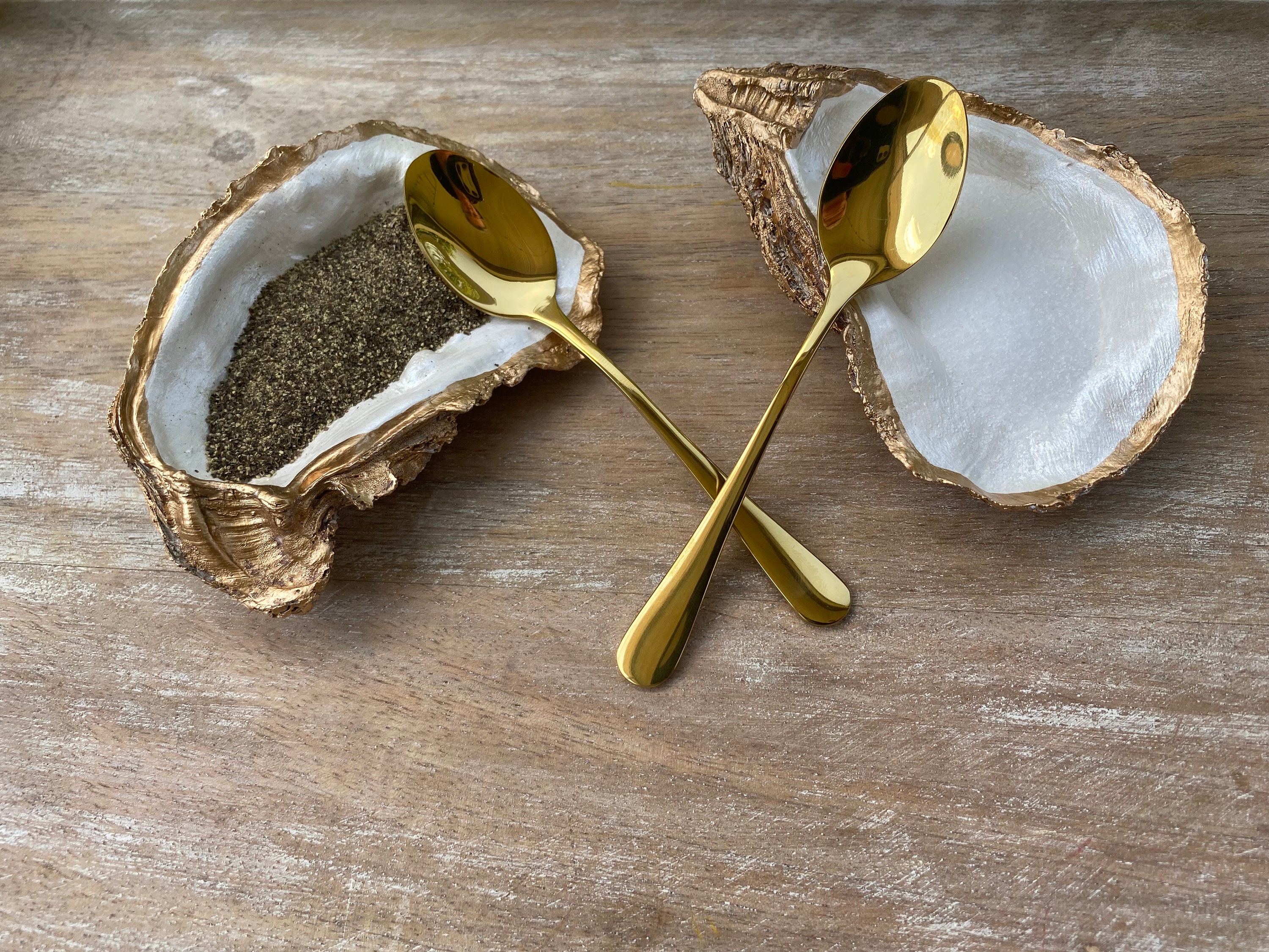 Oyster Shell Salt and Pepper Dishes Oyster Shells Salt and Pepper ...