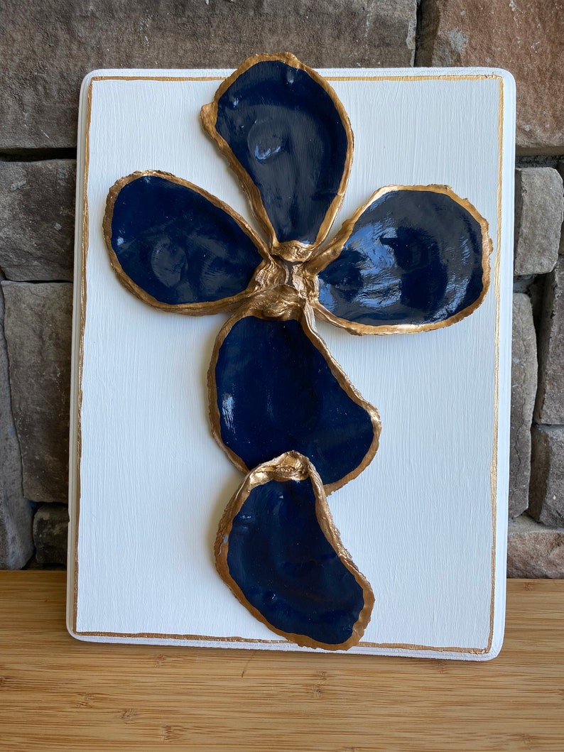 9 X 11 Oyster Cross on Wooden Block, Christian Wall Art, Religious Wall ...