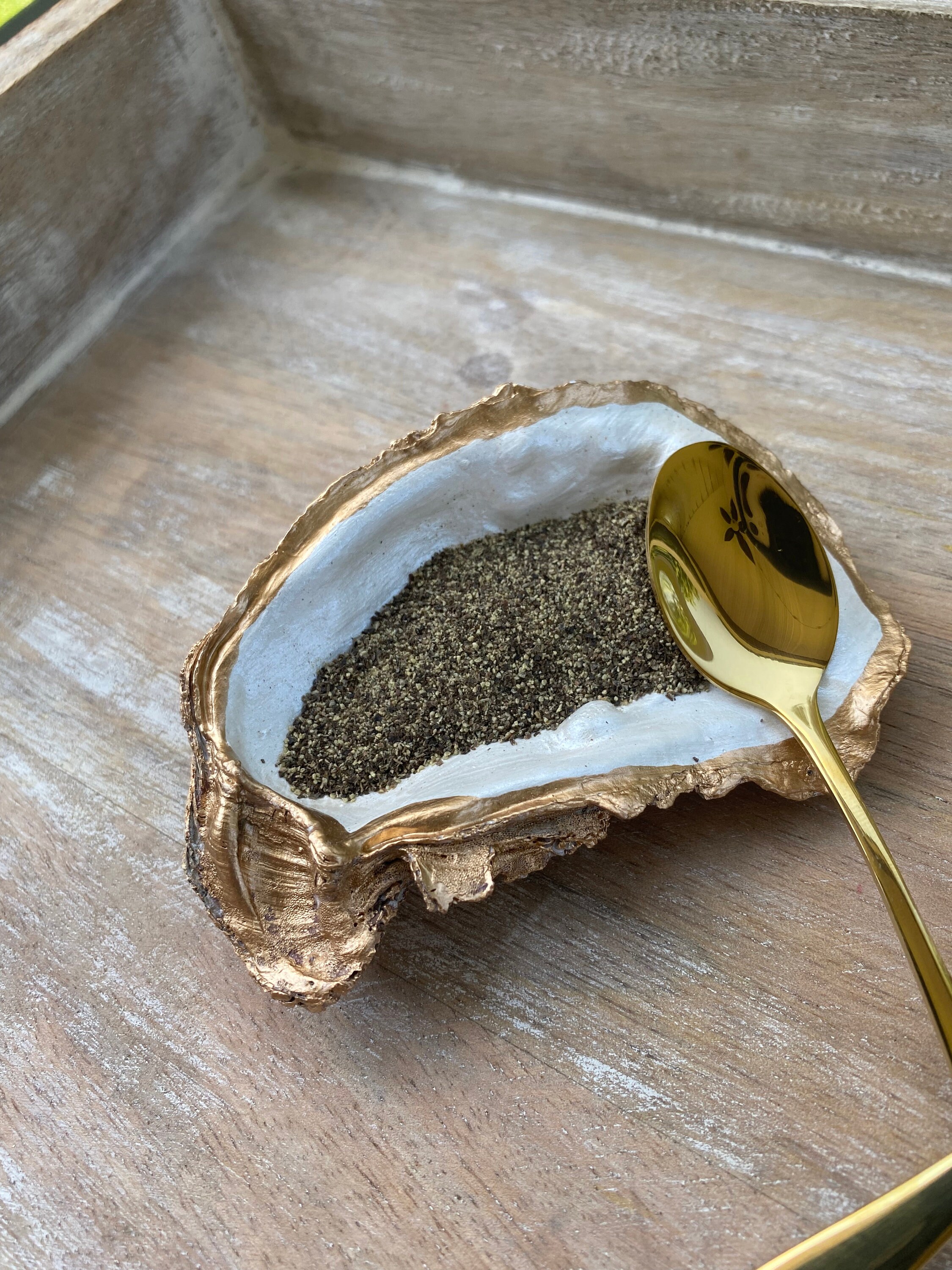 Oyster Shell Salt and Pepper Dishes Oyster Shells Salt and Pepper ...