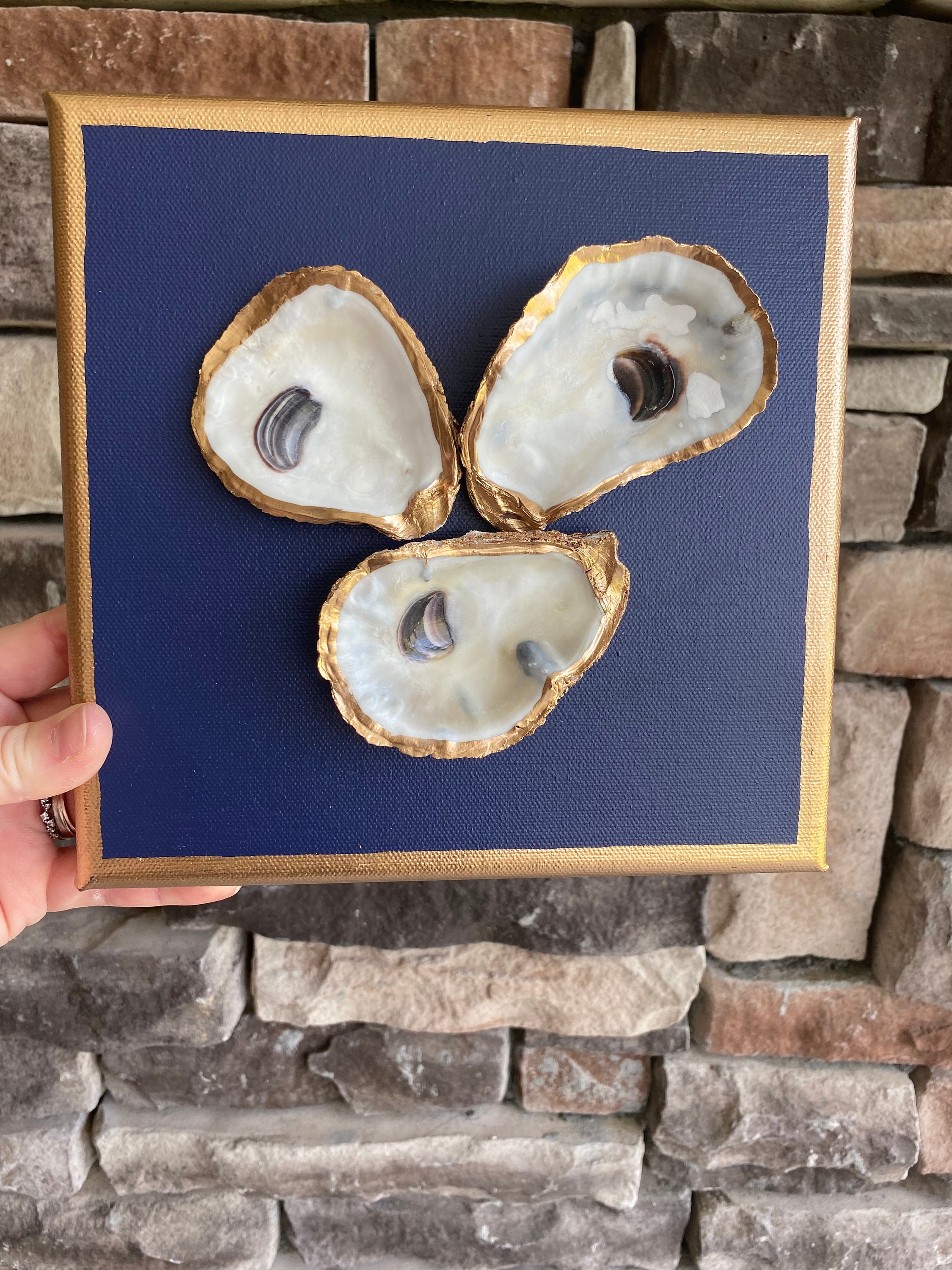 8 X 8 Oyster Wall Art, Bedroom Decor, Living Room Wall Art, Coastal ...