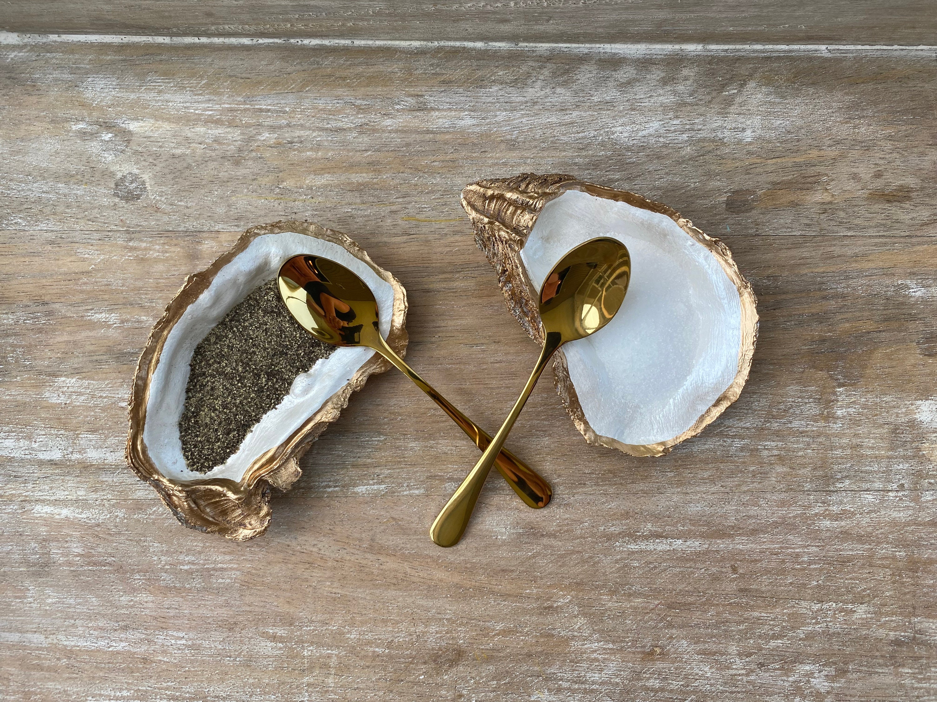 Oyster Shell Salt and Pepper Dishes Oyster Shells Salt and Pepper ...