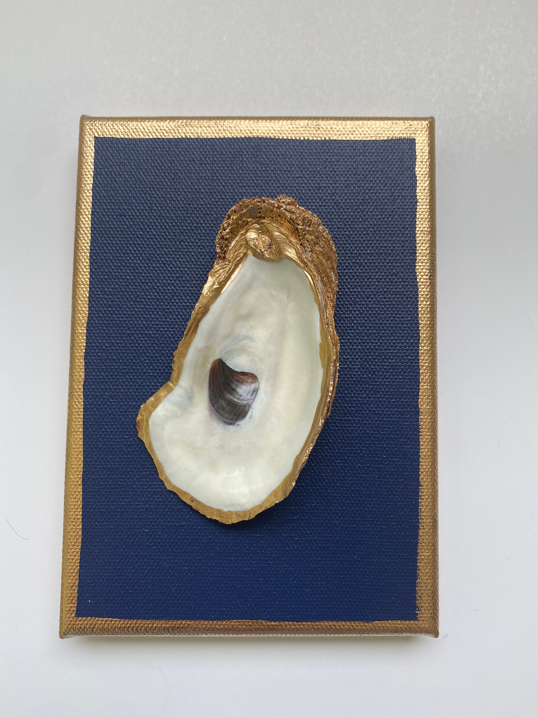 Oyster Shells on Canvas, 5 X 7 Oyster Shell Canvas Wall Art , Coastal ...