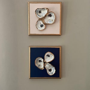 Oyster Shell Painting: Gold Leaf Coastal Wall Art (8x8) - Etsy