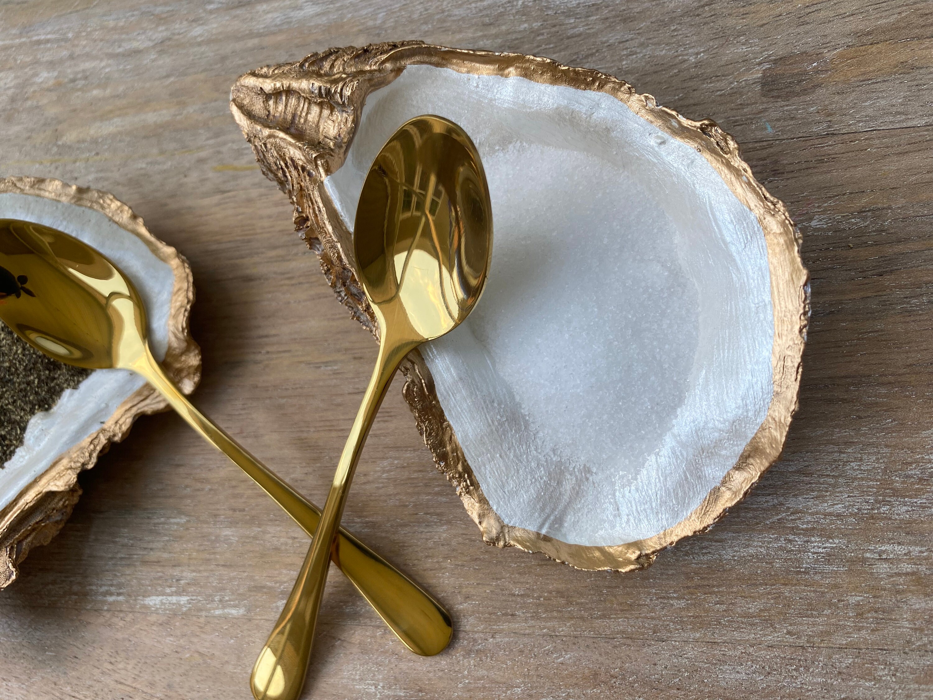 Oyster Shell Salt and Pepper Dishes Oyster Shells Salt and Pepper ...