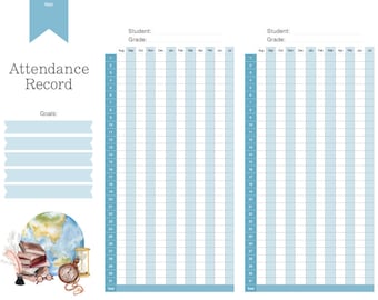 Printable Attendance Record Keeper - Homeschool - Etsy