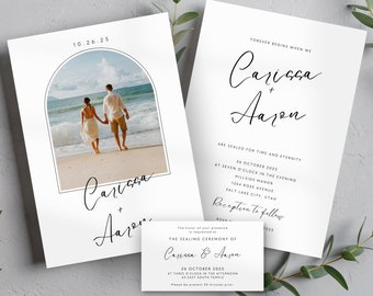 Editable LDS Wedding Invitation Template, Photo Wedding Invitation ...