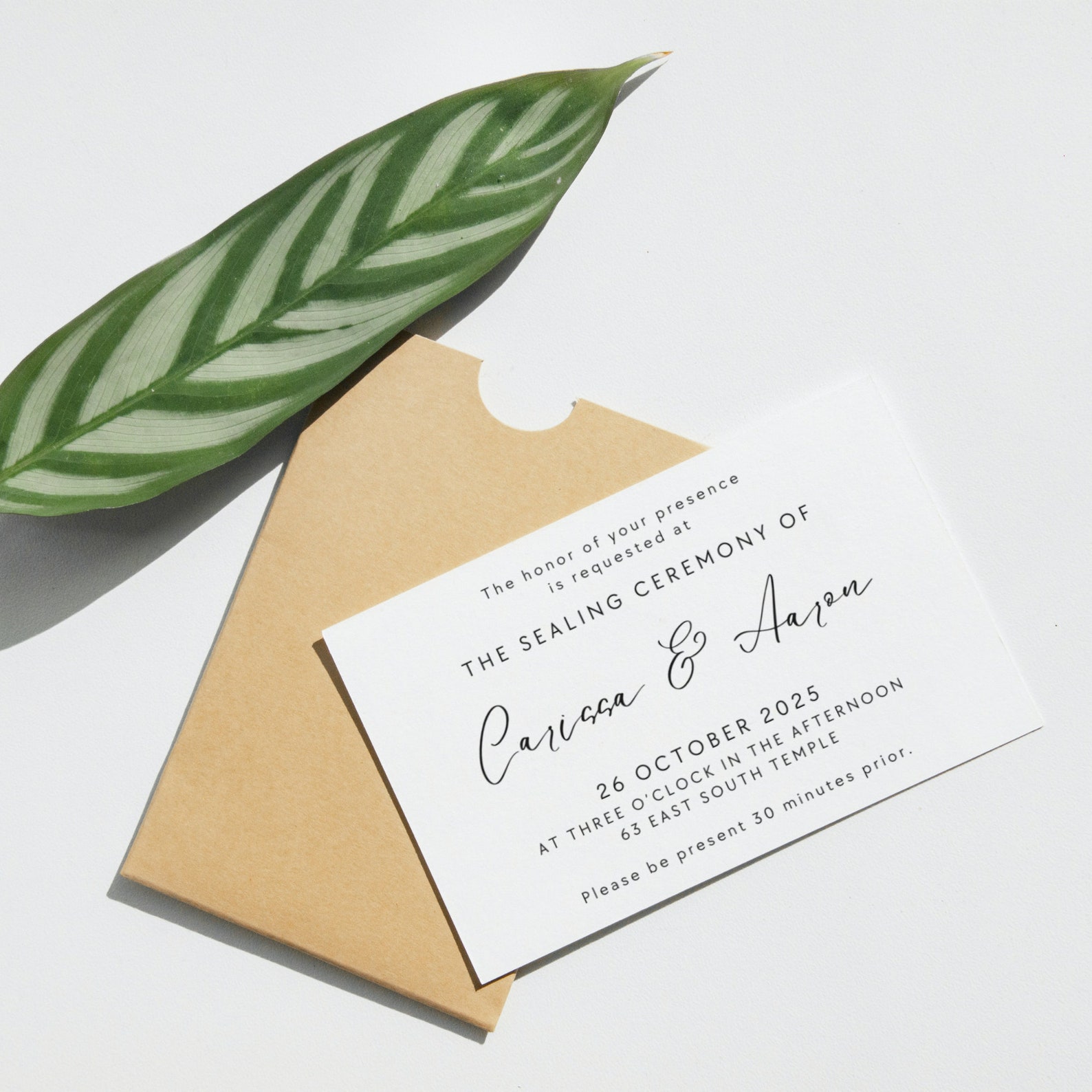 LDS Wedding Invitation Template, Photo Wedding Invitation Canva, LDS ...