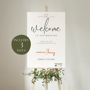 Wedding Welcome Sign Template 24x36, Welcome to Our Wedding Sign ...