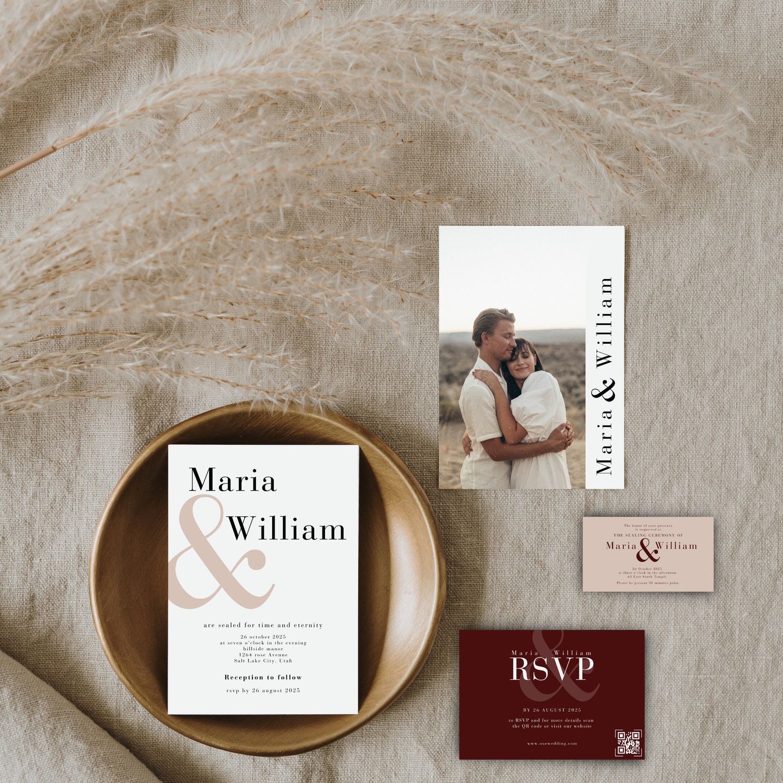 LDS Wedding Invitation Template, Photo Wedding Invitation Canva, LDS ...