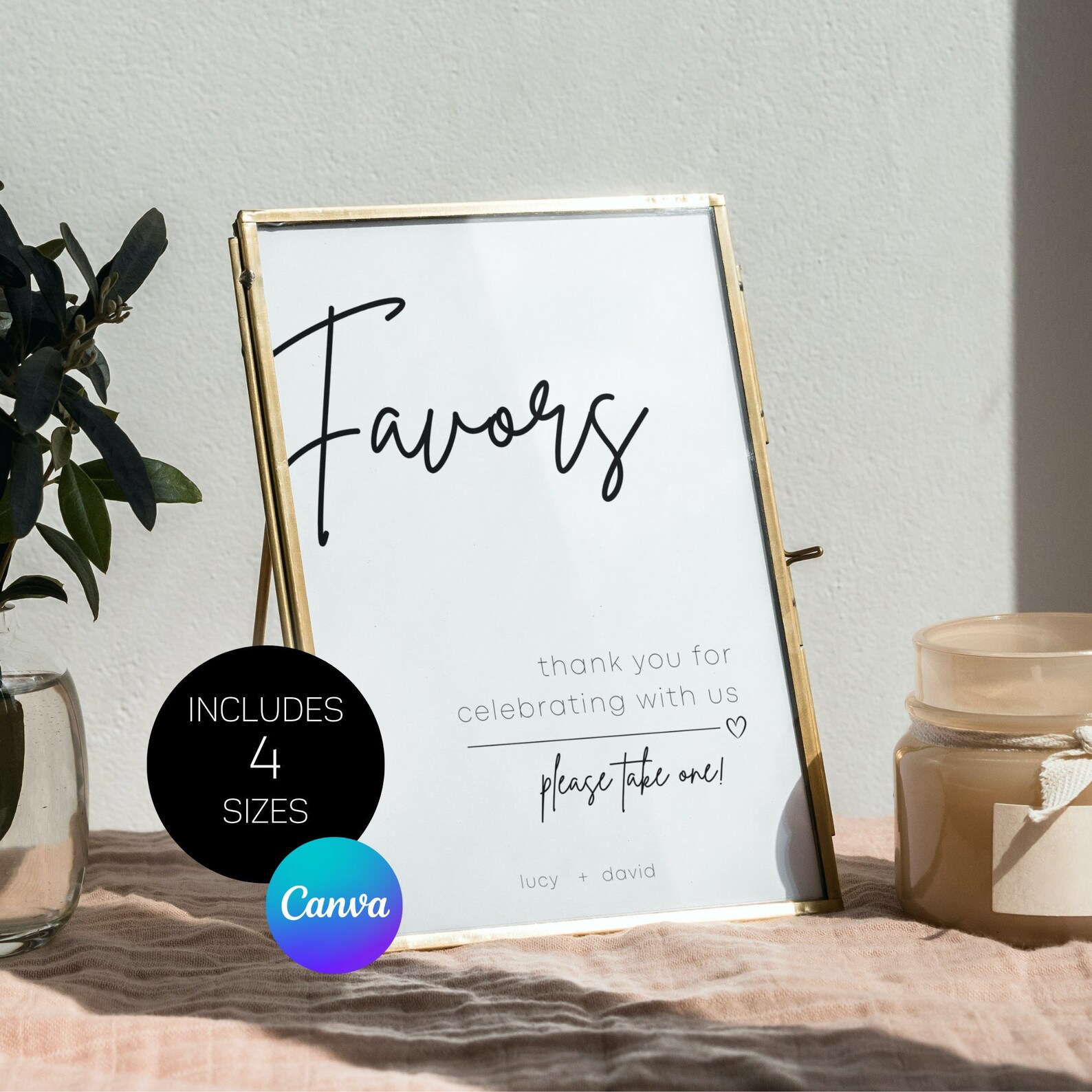 Minimalist Wedding Favors Sign Template, Printable Favors Sign, Please ...