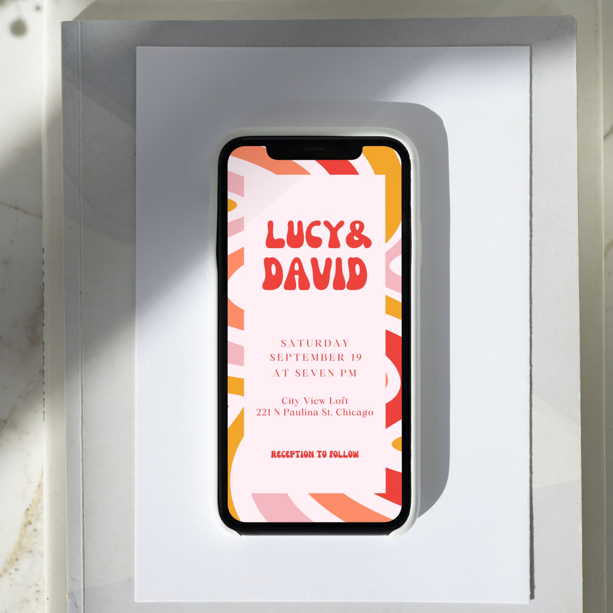 Retro Wedding Invitation Template Canva 70s Wedding Invites - Etsy