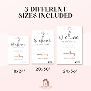 Wedding Welcome Sign Template 24x36, Welcome to Our Wedding Sign ...
