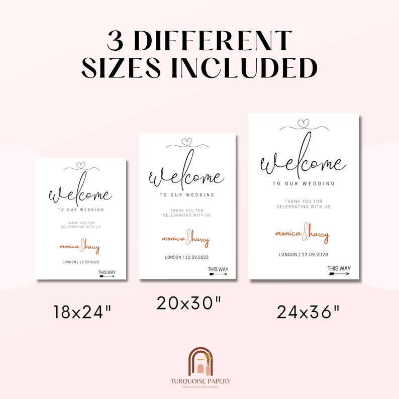 Wedding Welcome Sign Template 24x36 Welcome to Our Wedding - Etsy