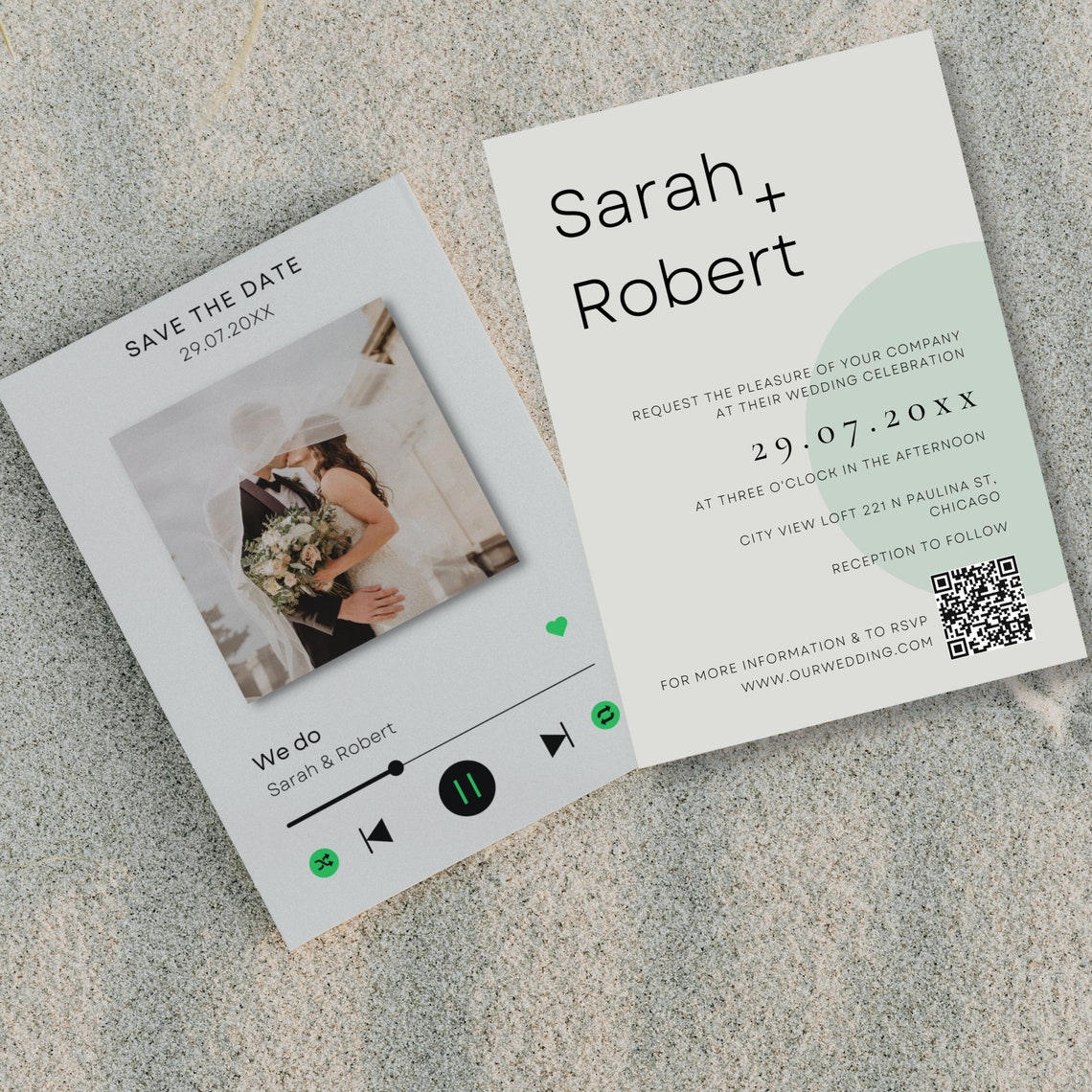 Unique Spotify Wedding Invitation With Photo, Fun Wedding Invite ...