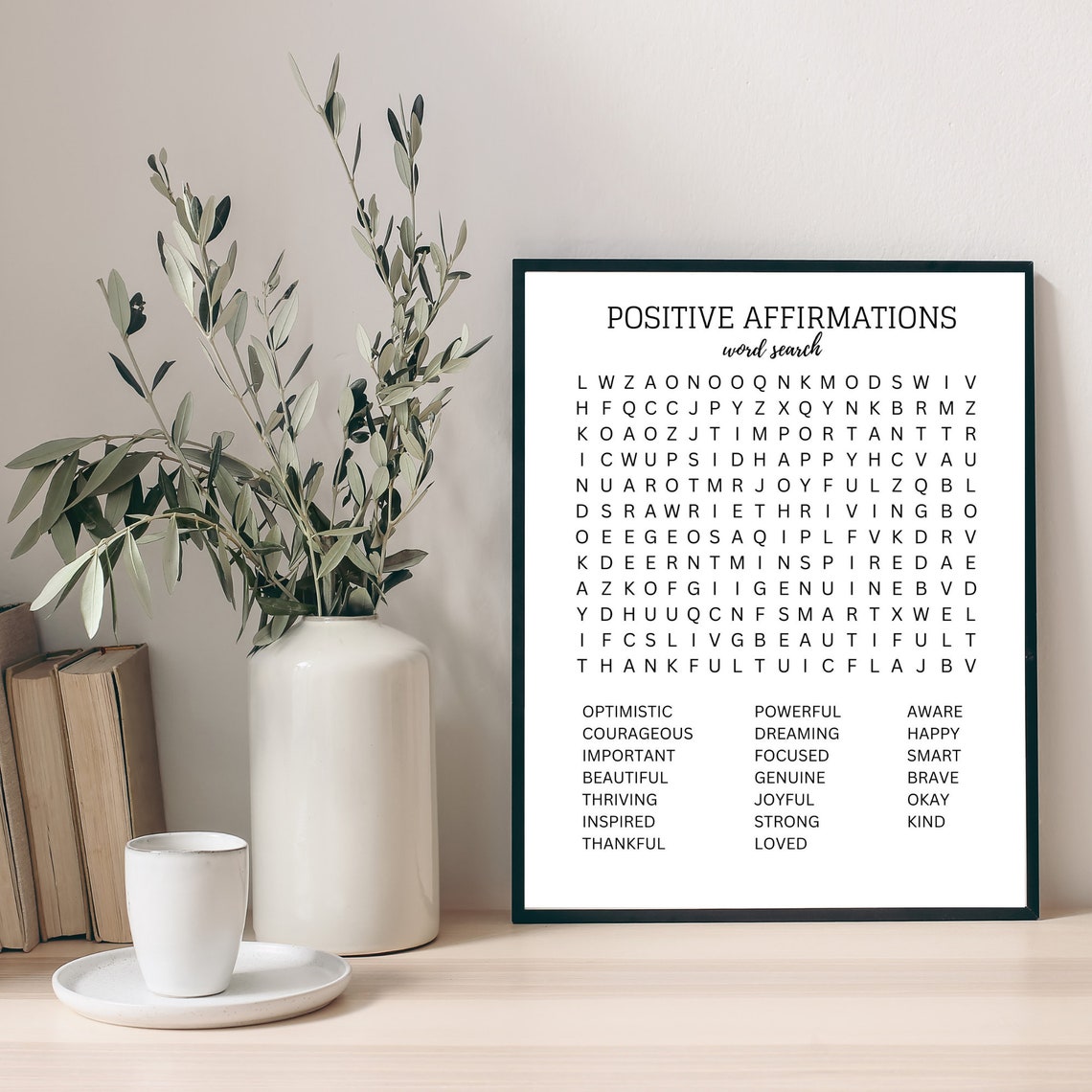 Positive Affirmations Word Search 18"x24" - Etsy