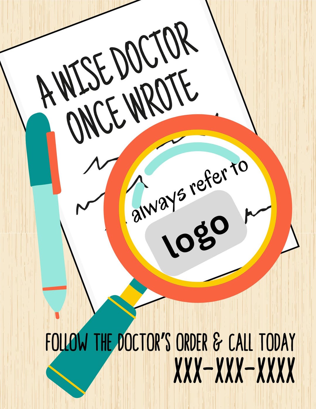EDITABLE* A Wise Doctor Healthcare Referral Flyer - Etsy