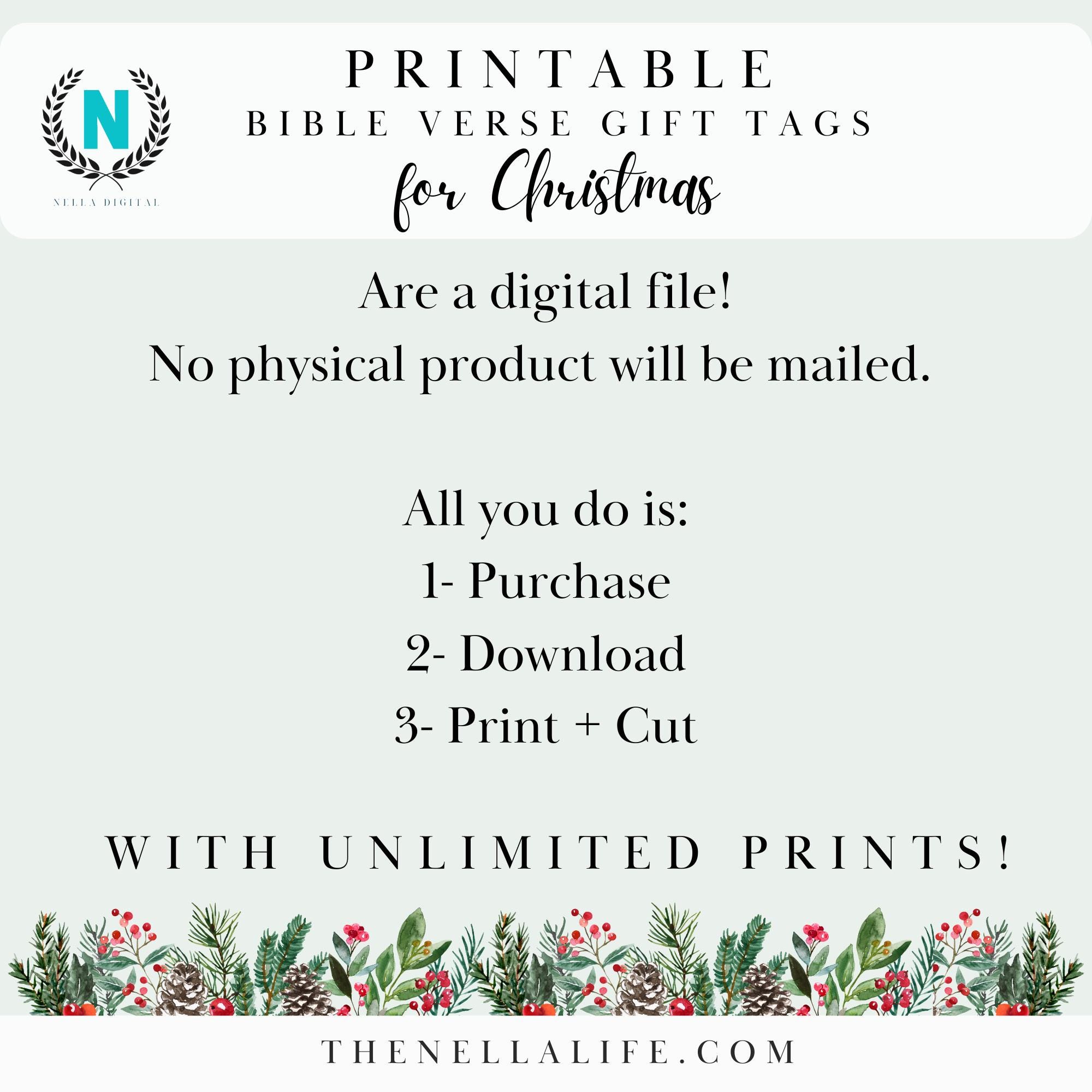 Printable Bible Verse Gift Tags for Christmas | Christian Christmas ...