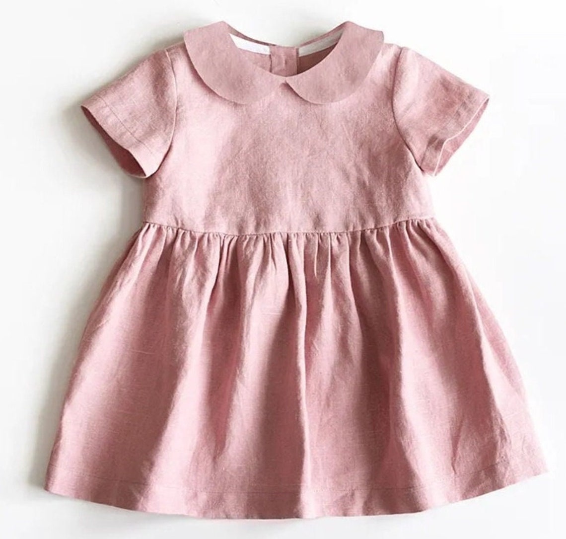 Vintage Style Peter Pan Dress Girls Cotton Linen Dress - Etsy