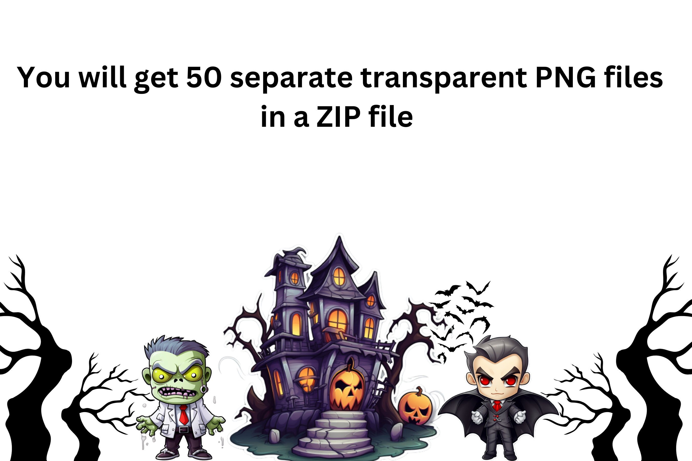 Kawaii Halloween Stickers Bundle 50 Adorable Halloween PNG - Etsy