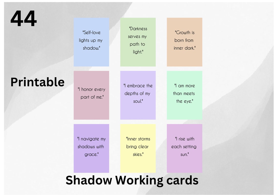44 Shadow Work Printable Affirmation Cards Inner Healing & Self ...