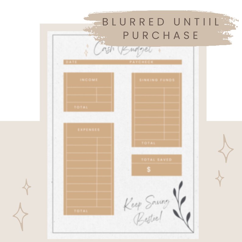 Cash Budget Planner Overview by Paycheck | Cash Stuffing | Instant ...