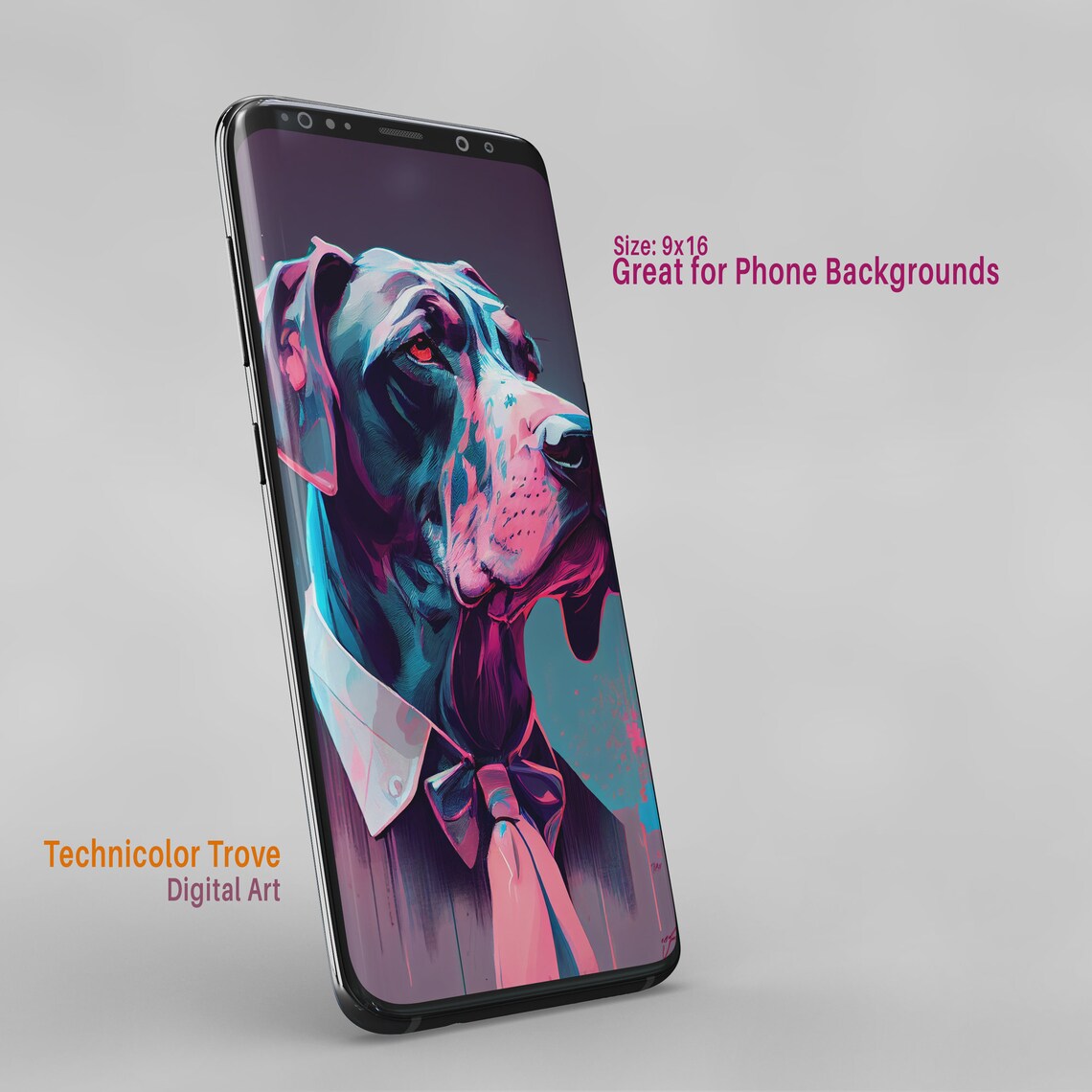 Great Dane Art: Great Dane Wearing Bow Tie in the Style of Alphonso ...