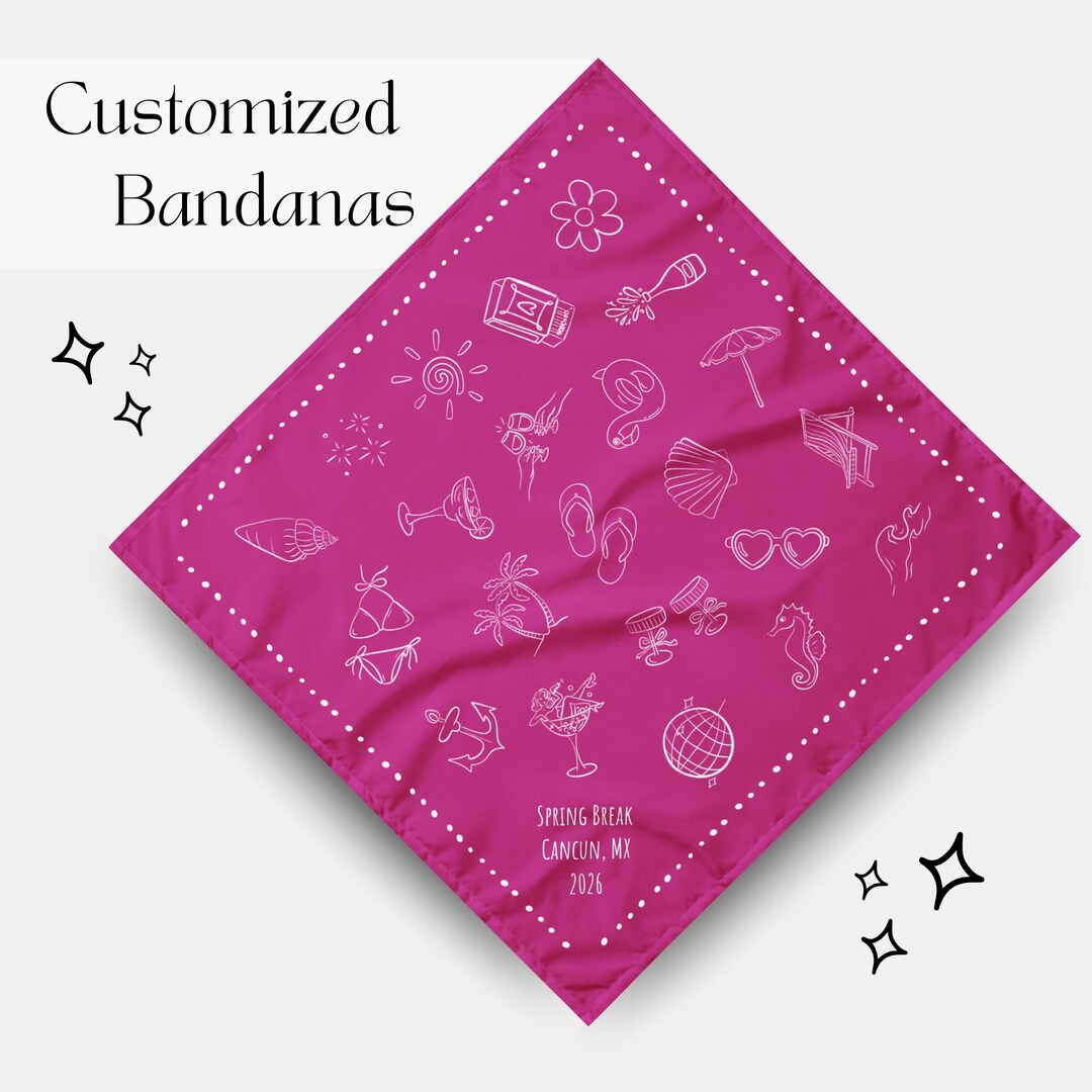 Custom Friends Spring Break Bandana, Personalized Tropical Beach ...