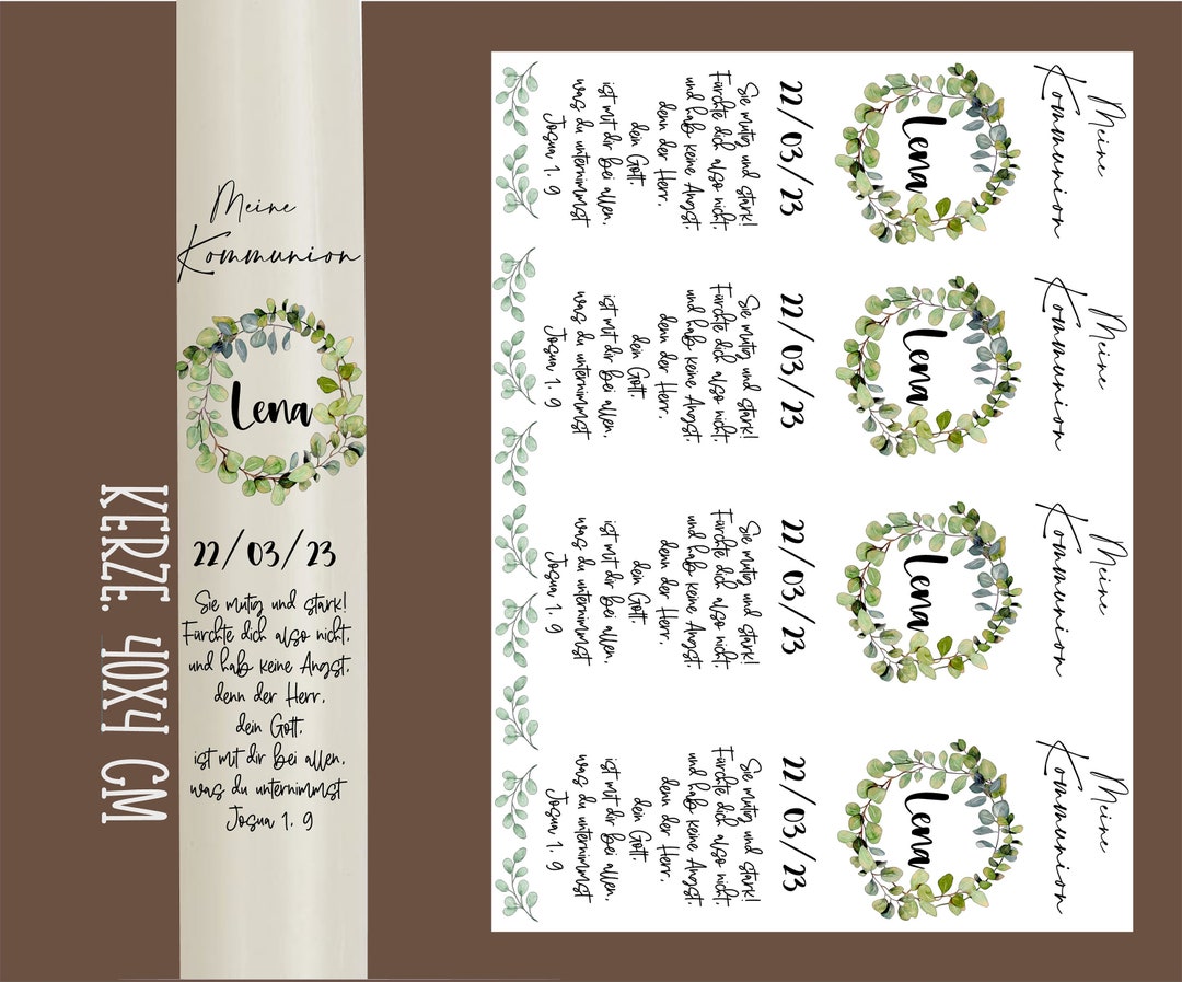 My Customizable Communion Tattoo Film for Candles & Ceramics, Candle ...