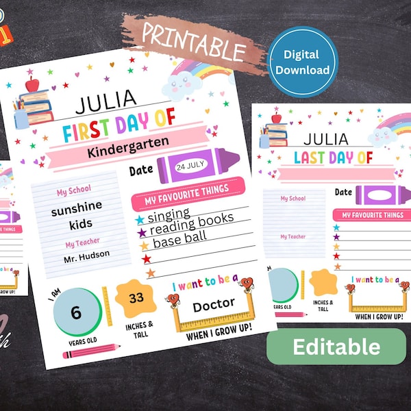 First Day of School Printable - Etsy