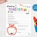 Teacher Appreciation Week Printable, Its All About My Teacher, Teacher ...