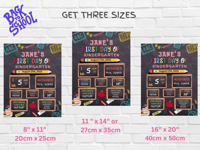 First Day of School Sign for Kids | Editable Back to School Template ...