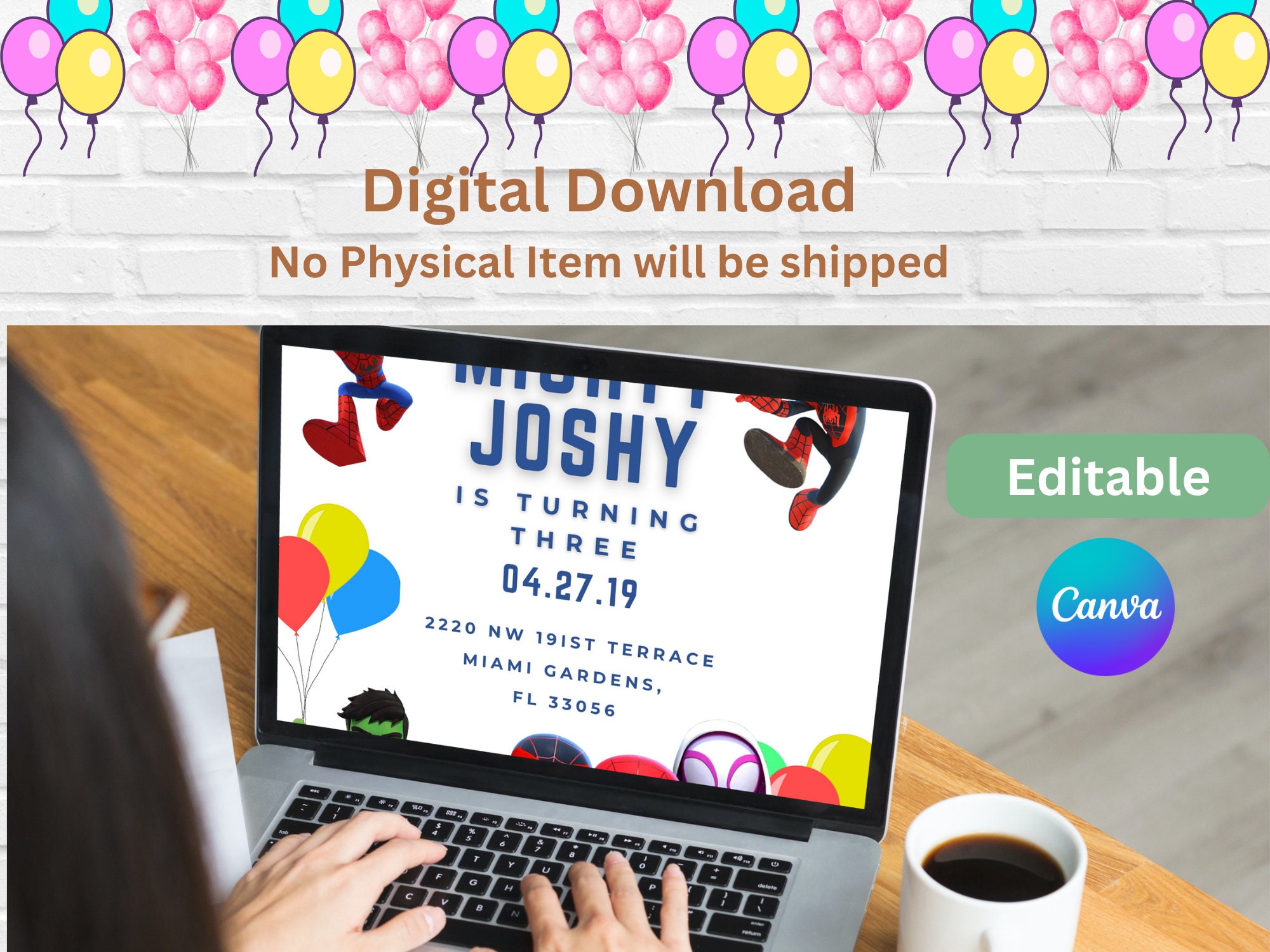 Spidy and His Amazing Friends Birthday Template | Editable Party ...