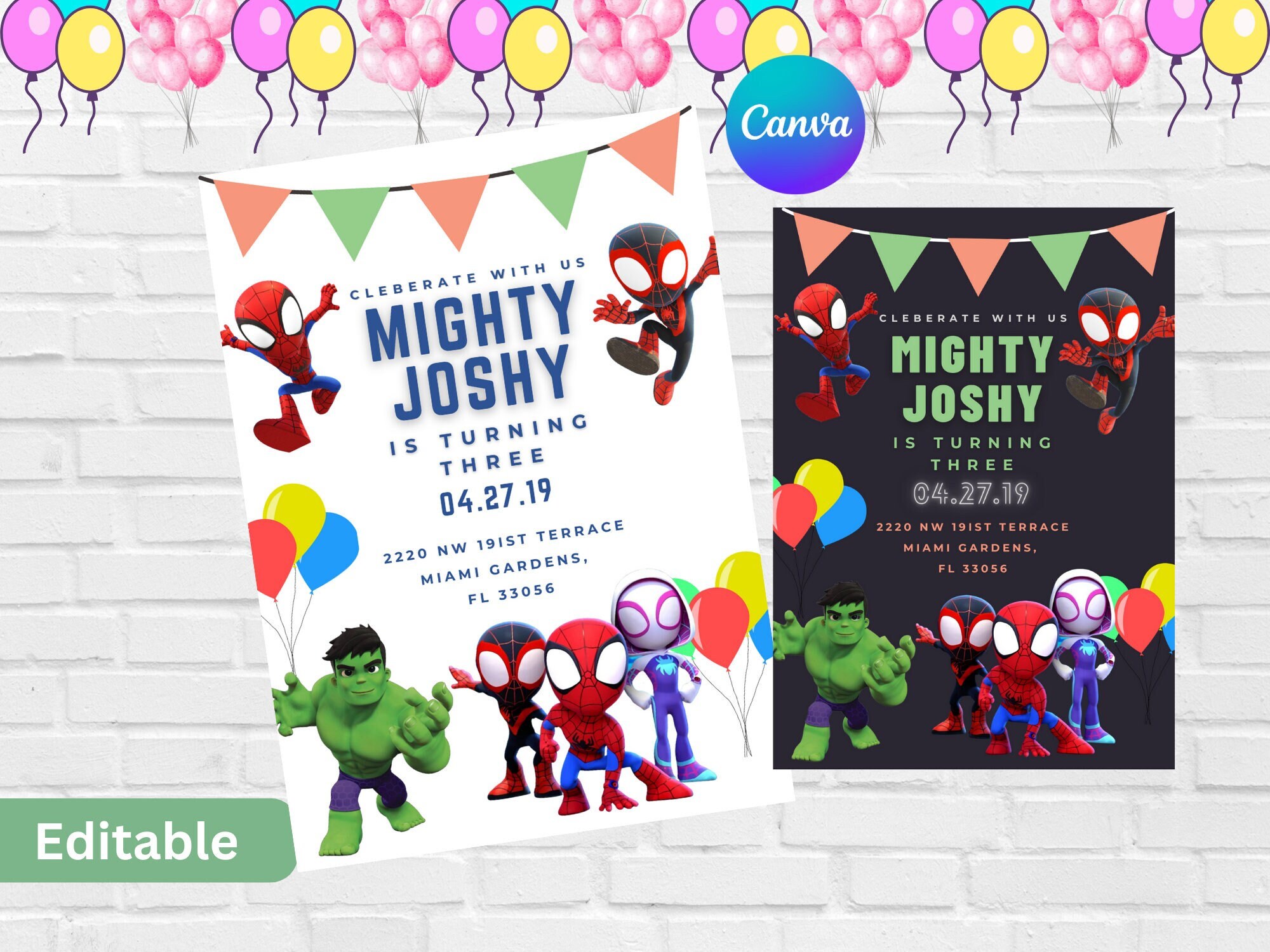 Spidy and His Amazing Friends Birthday Template | Editable Party ...