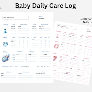 Editable Baby Care Daily Log, Nanny Log, Daycare Report, Babysitter PDF ...