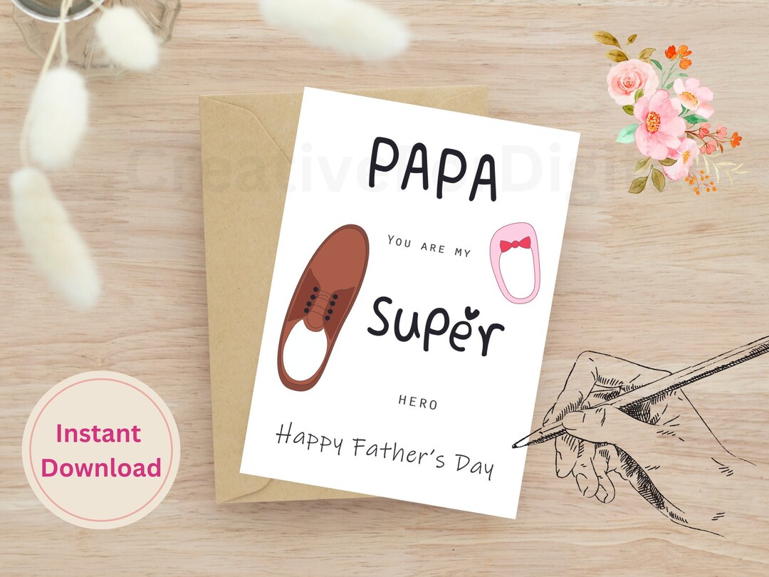 You Are My Super Hero Papa Printable Daddy Fathers Day Gift From ...