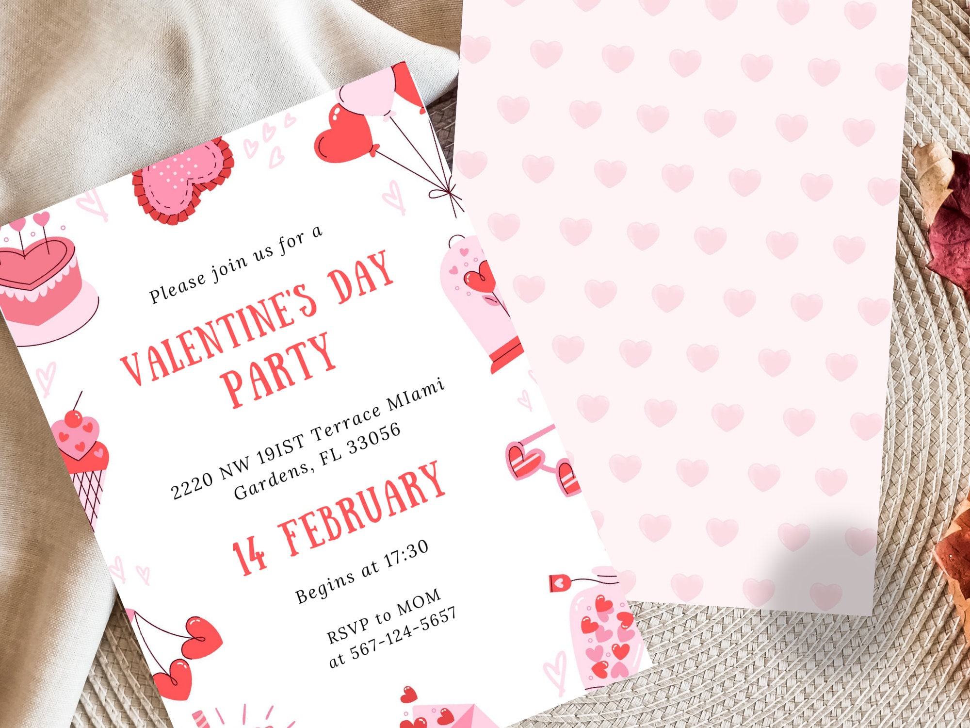 Editable Valentines Party Invitation, Kids Valentines Printable, Happy ...