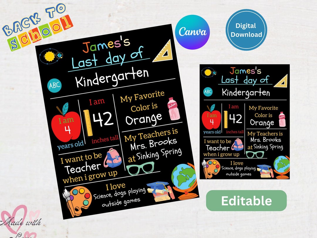 Editable Last Day of School Sign | Back to School Sign | Last Day of ...