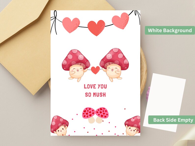 Mushroom Valentines Day Card Printable, Love You so Much, Funny ...