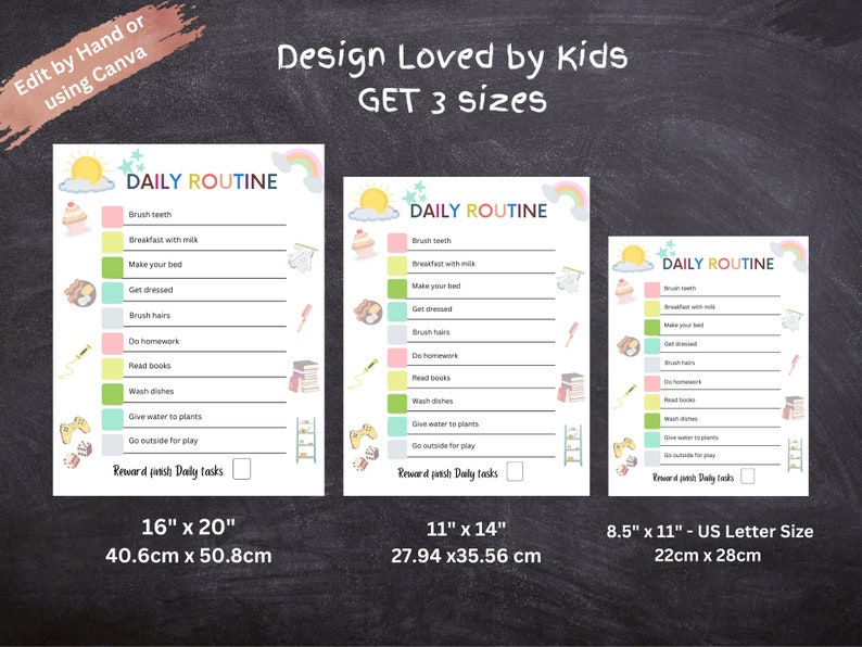 Editable Daily Routine Planner for Kids | Daily Printable ...