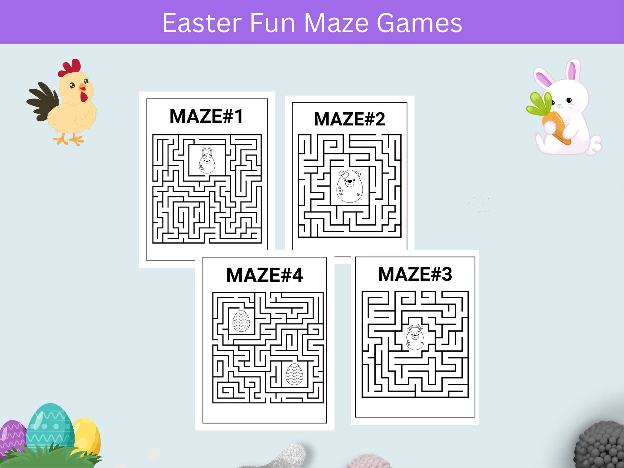 Easter Activity Printable for Kids, Easter Games, Easter Coloring Pages ...