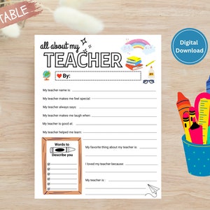 Teacher Appreciation Week Printable, Its All About My Teacher, Teacher ...