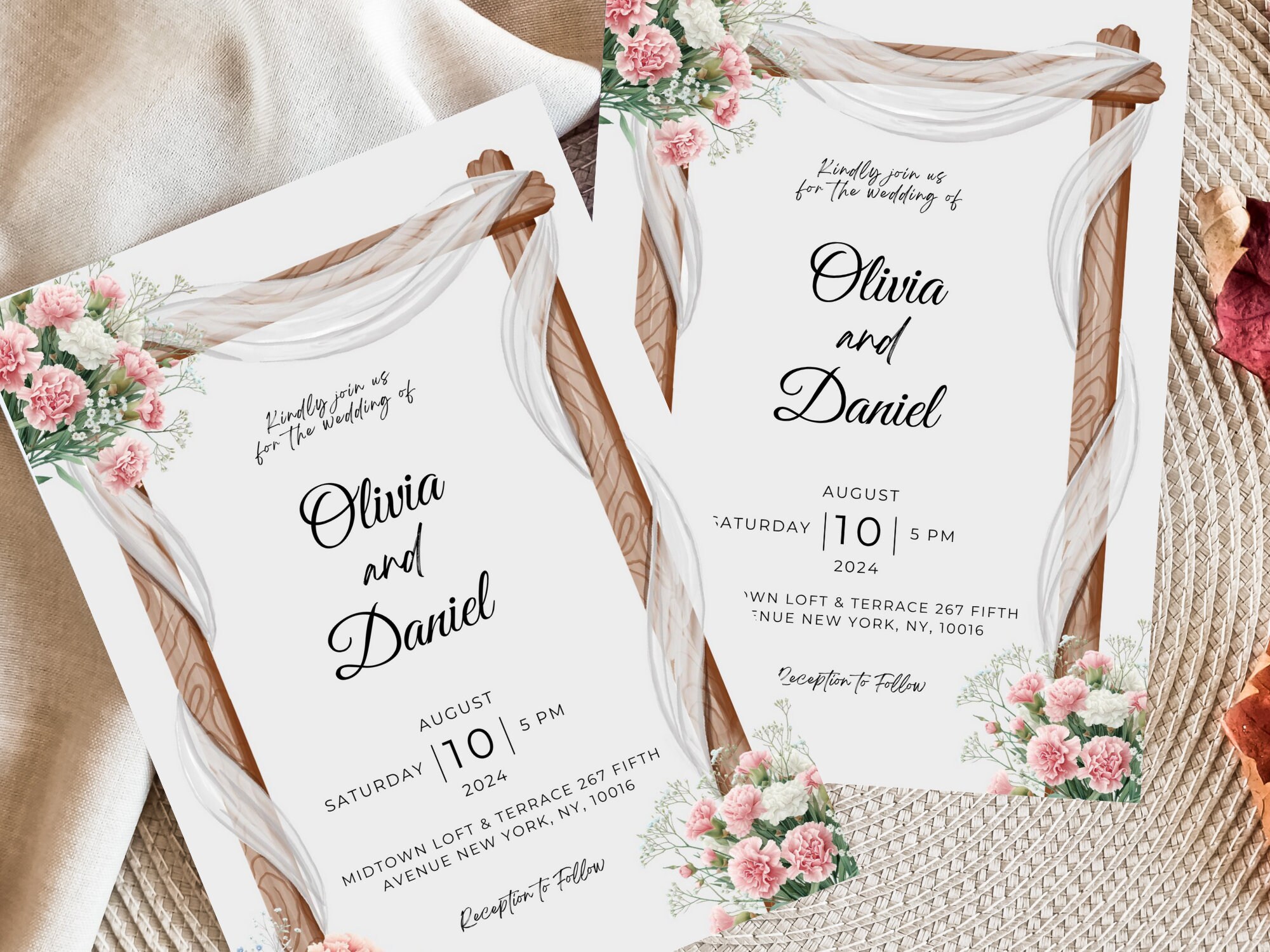 Editable Wedding Invitation Template, Printable Wedding Invitation ...