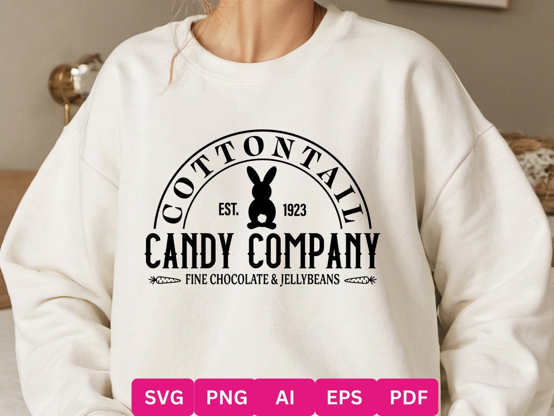 Cottontail Candy Company SVG PNG, Cottontail Easter Bunnies, Easter Svg, Farmhouse Spring Sign ...