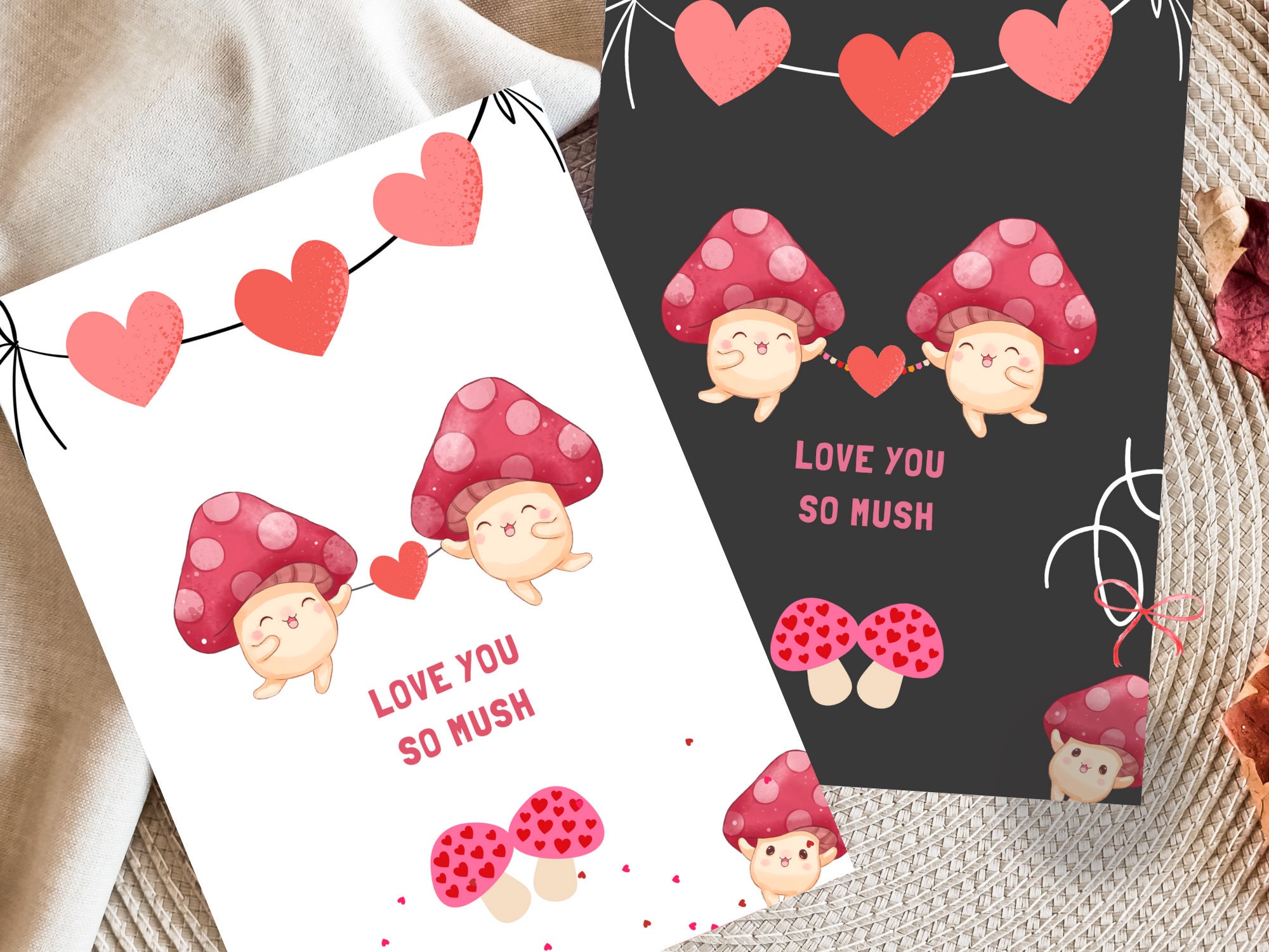 Mushroom Valentines Day Card Printable, Love You so Much, Funny ...